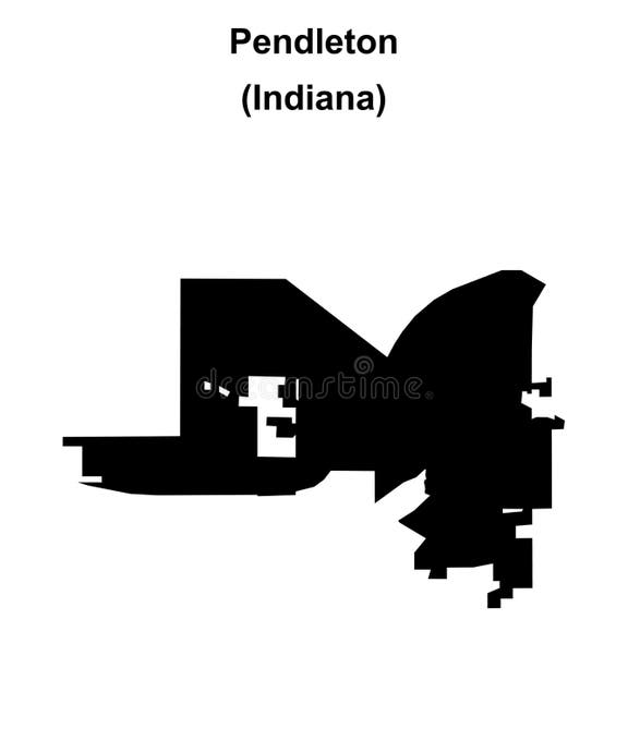 Pendleton outline map stock vector. Illustration of shape - 387285484