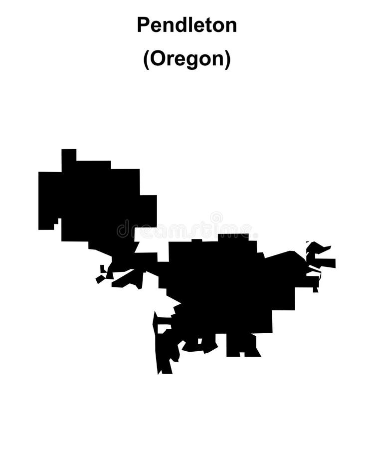 Pendleton outline map stock vector. Illustration of template - 357531238