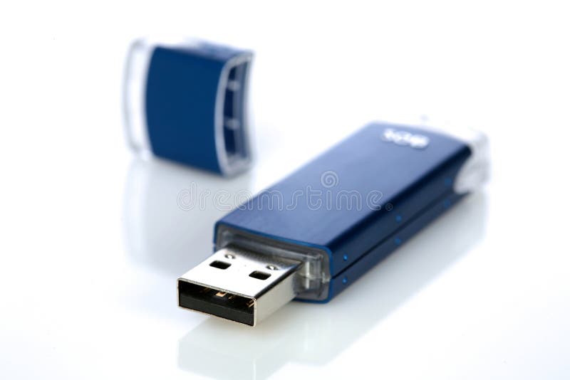 Pendrive Azul No Fundo Branco Imagem de Stock - Imagem de eletrônico ...