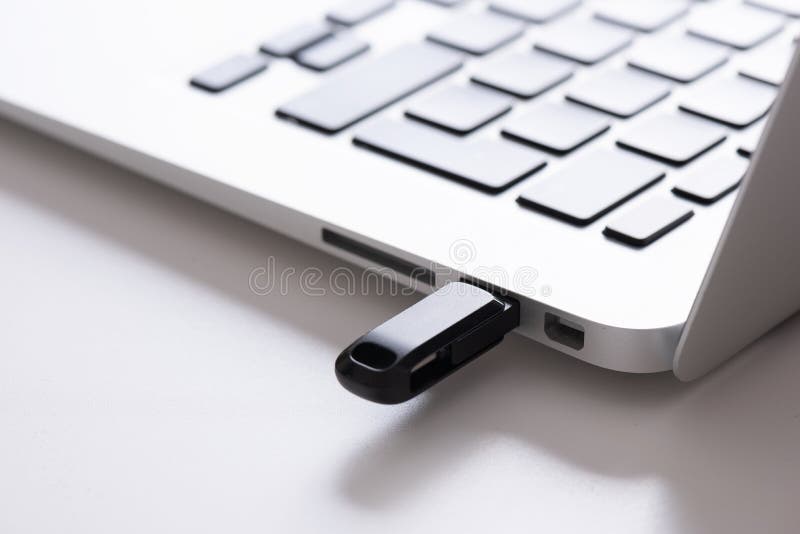 Pendrive Connencted To Laptop, USB Flash Memory Stock Image - Image of ...