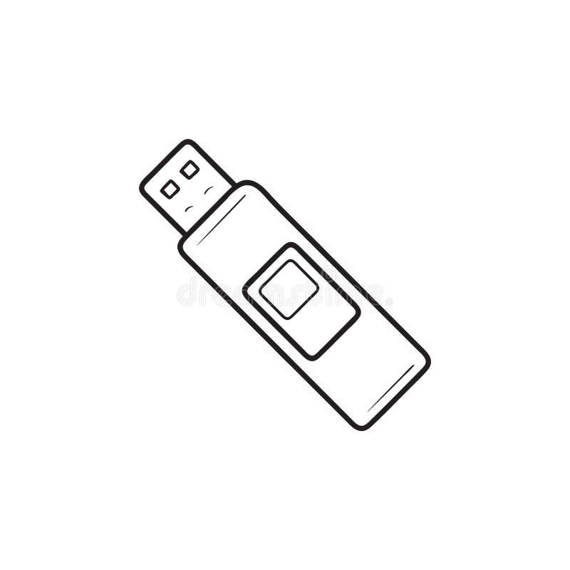 USB Stick Sketch stock vector. Illustration of graphic - 43081444