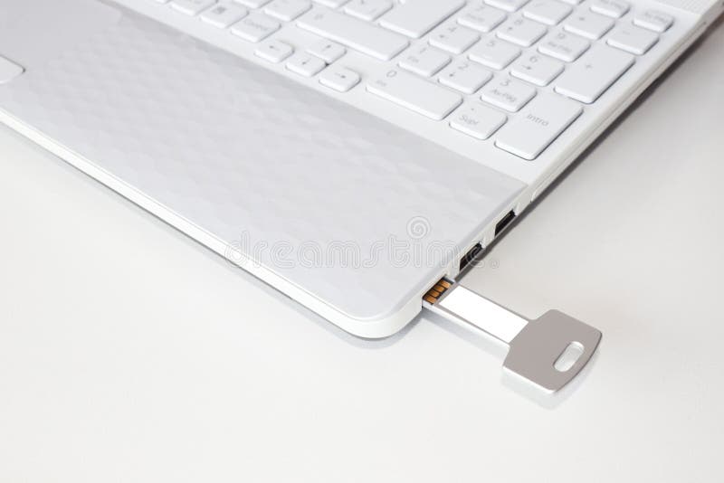 Pendrive in the Usb Port of a Laptop Stock Image - Image of secure ...