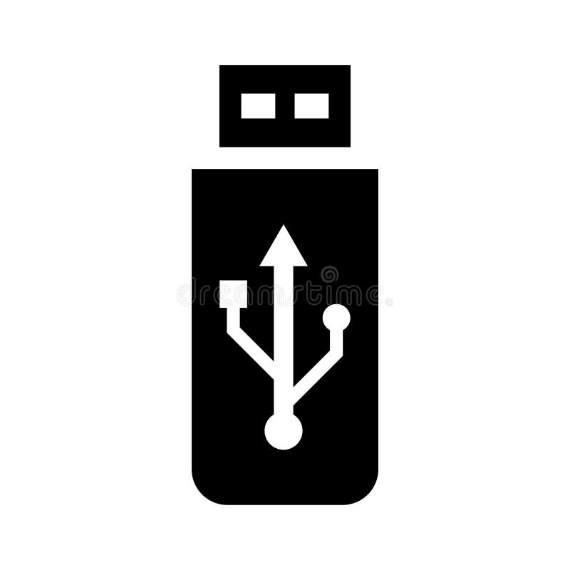 Pendrive Vector Icon stock vector. Illustration of thumb - 201894815