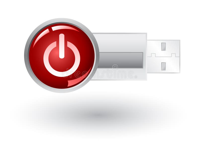 Pendrive wit digital key stock illustration. Illustration of microdrive ...