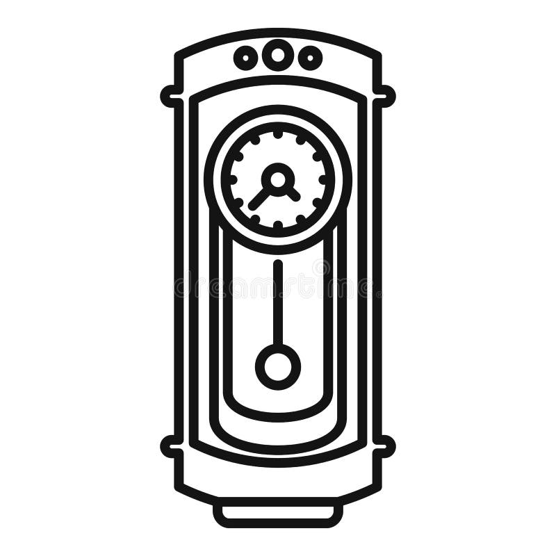 Pendulum Clock Icon, Outline Style Stock Vector - Illustration of ...