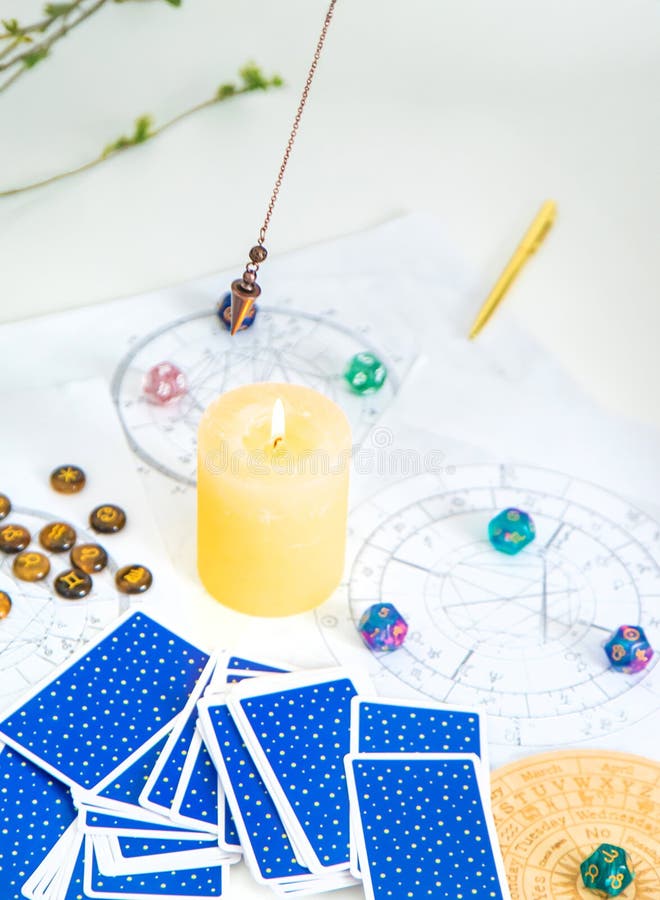 Pendulum Fortune Telling and Astrology. Selective Focus Stock Photo ...