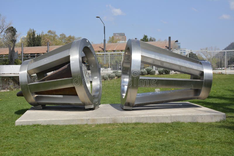 Pendulum Steel Sculpture in Santiago, Chile Editorial Image - Image of ...
