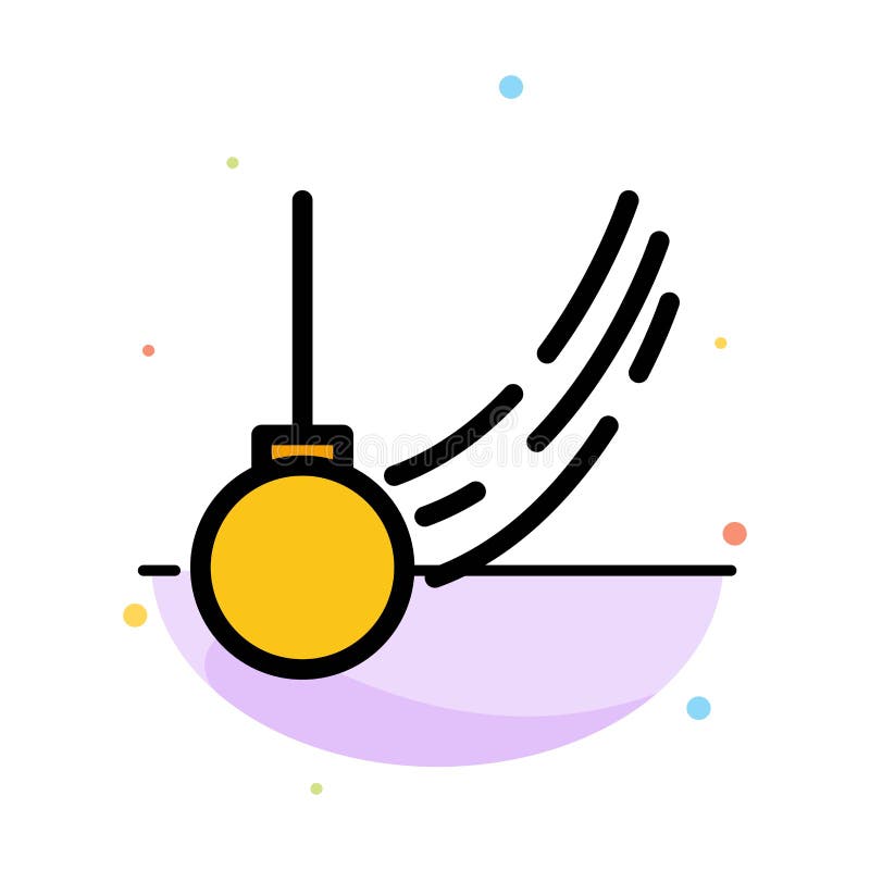 Pendulum, Swing, Tied, Ball, Motion Abstract Flat Color Icon Template ...