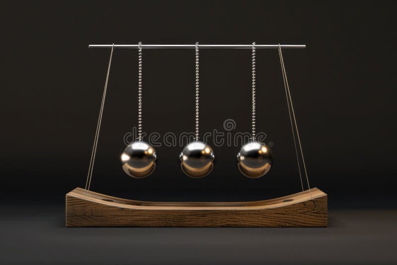 A Pendulum with Three Balls Suspended, Illustrating Physics Concept ...