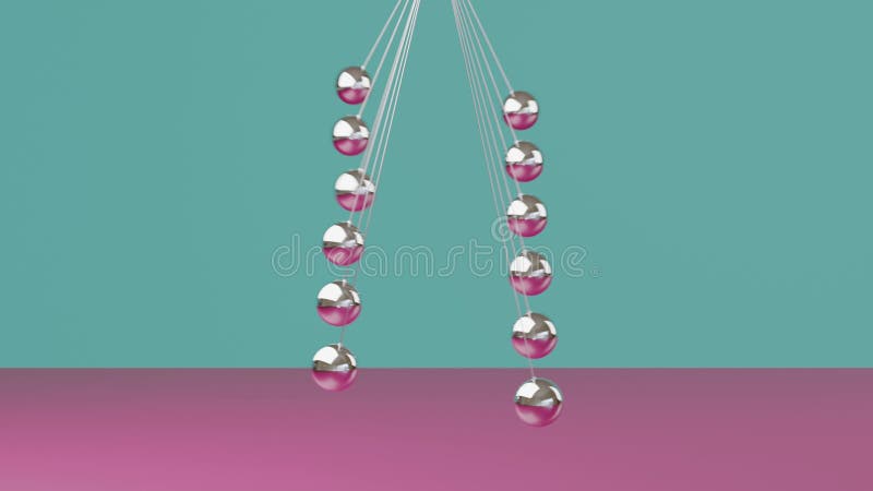 Pendulums Forming Waves of Continuous Movement. 3d Animation Stock ...