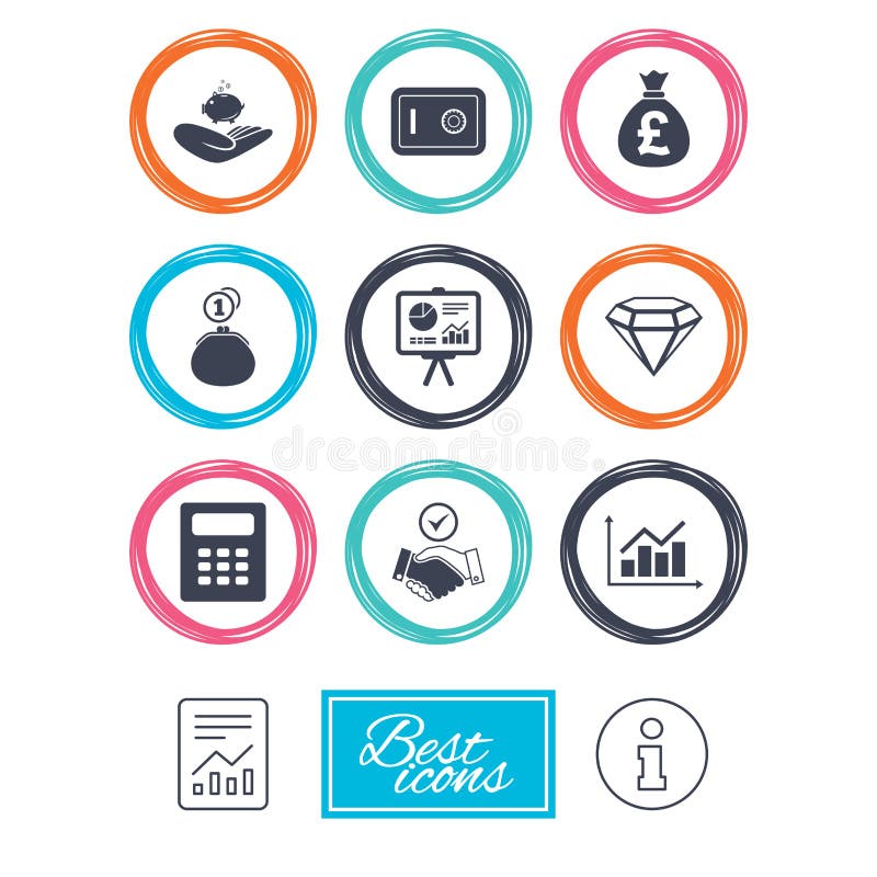 Pengar-, Kassa- Och Finanssymboler Handskakningtecken Vektor ...