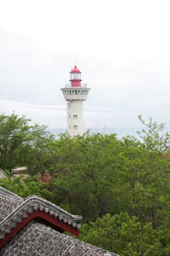 Penglai Lighthouse stock photo. Image of penglai, warning - 41544716