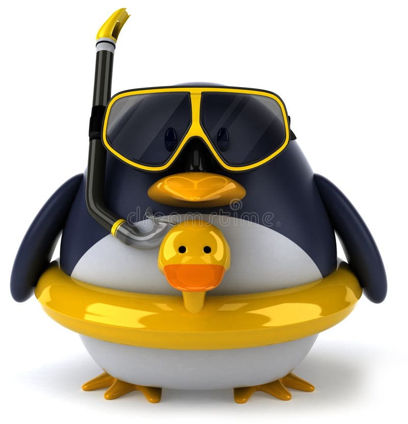 3d Penguin Working Out with Weights Stock Illustration - Illustration ...