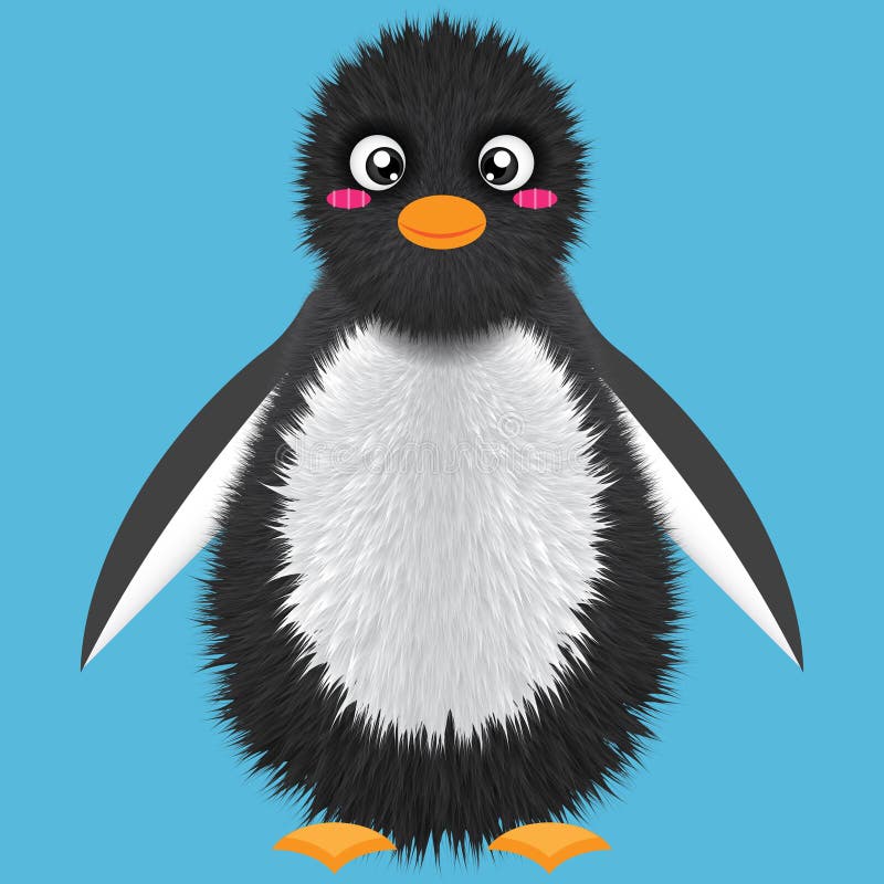 Kawaii Furry Penguin Illustration Stock Vector - Illustration of cute ...