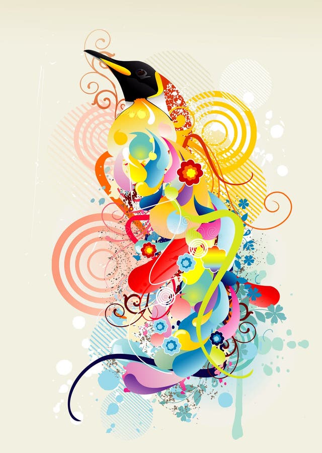 Penguin Abstract Illustration Stock Vector - Illustration of animal ...