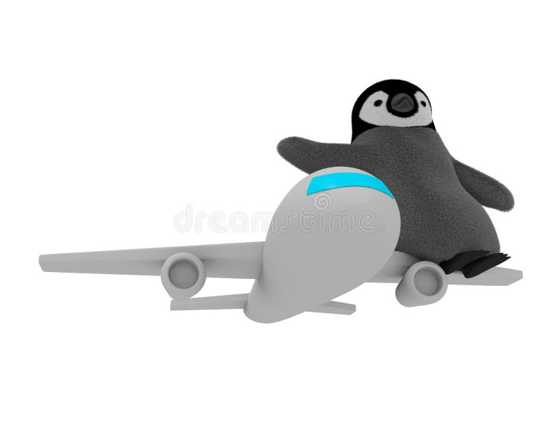Penguin on an airplane stock illustration. Illustration of cartoon ...