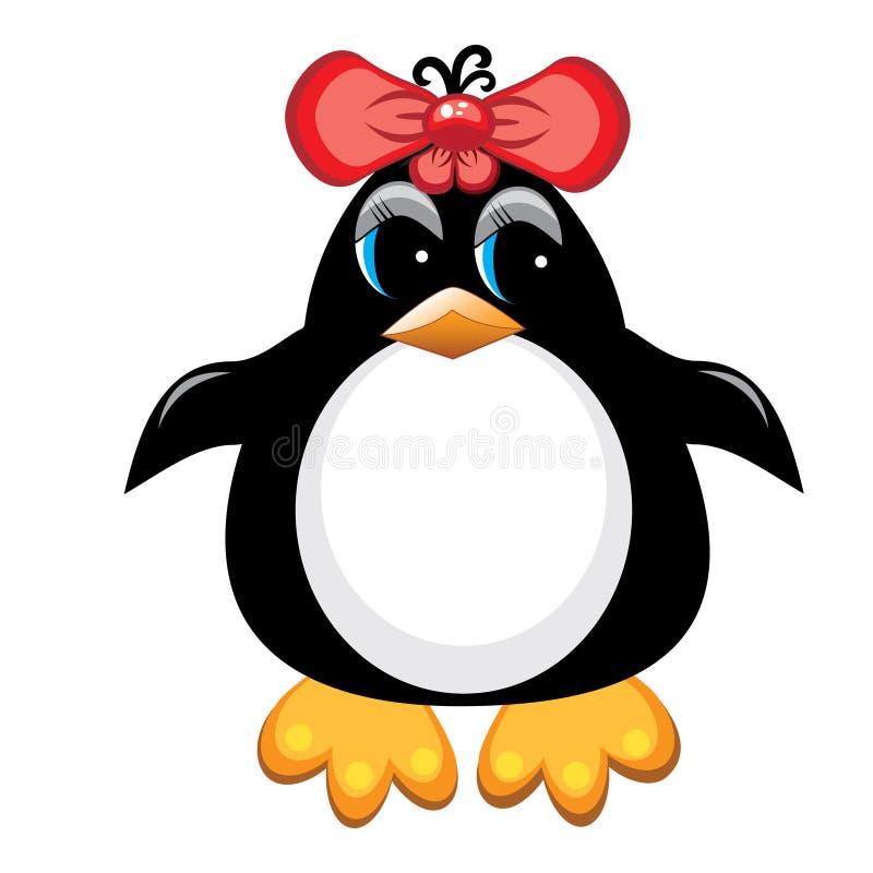 Penguin cartoon bird. Girl stock vector. Illustration of bird - 19072504