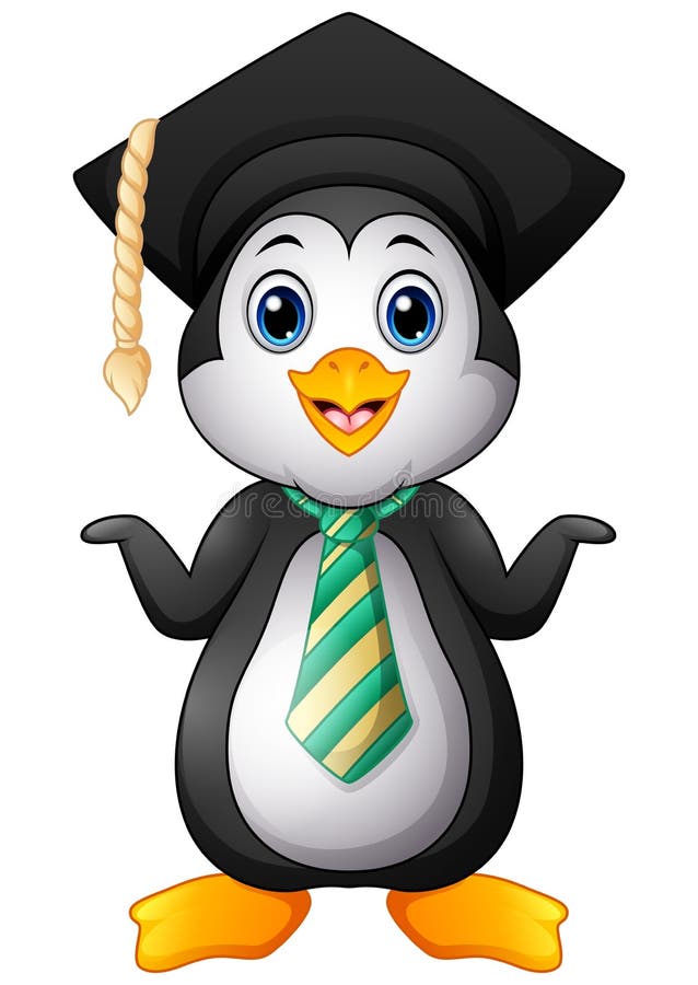Graduation penguin stock vector. Illustration of diploma - 13999687