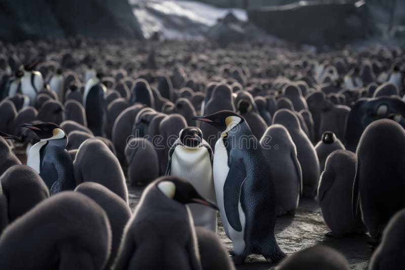 Penguin Colony. AI Generated Stock Illustration - Illustration of ross ...