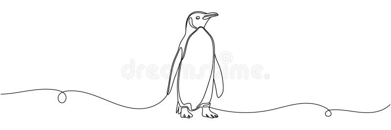 Penguin Continuous One Line Drawing Vector Illustration. Vector Stock ...