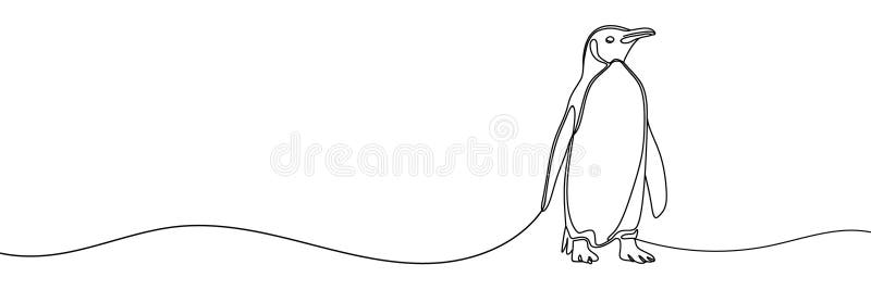 Penguin Continuous One Line Drawing Vector Illustration. Vector Stock ...