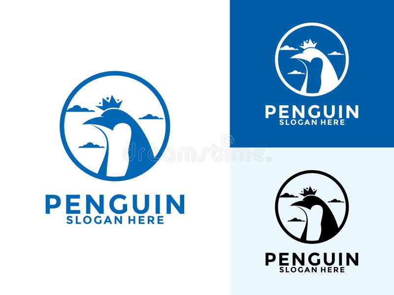 Penguin with Crown Logo Vector, Creative Penguin Logo Design Template ...
