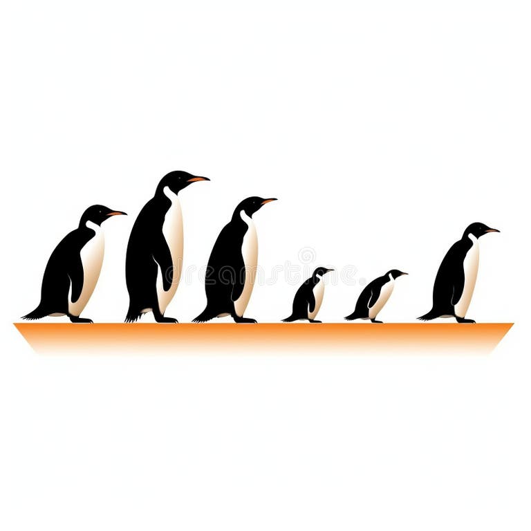 Penguin Evolution Logo Silhouettes - Vector Illustration Stock ...