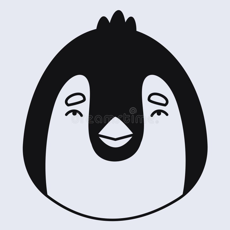 Penguin Face in Doodle Style. Stock Vector - Illustration of arctic ...