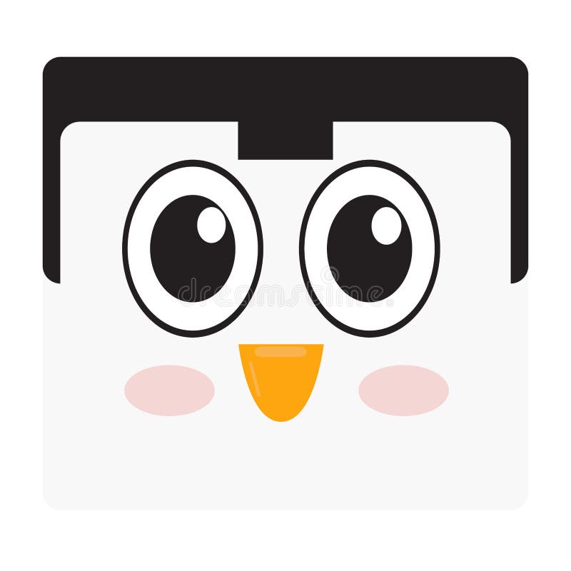 Penguin face stock vector. Illustration of standing, cute - 96289915