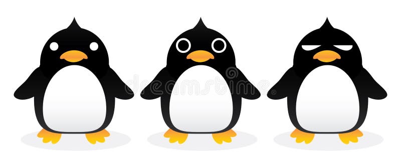 Penguin gang stock vector. Illustration of look, angry - 58093109