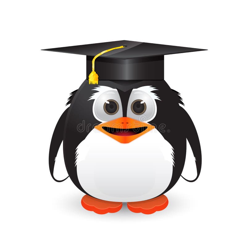 Graduation penguin stock vector. Illustration of diploma - 13999687