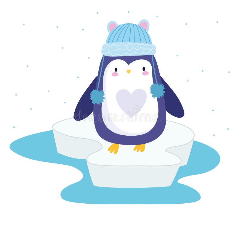 Penguin hat ice stock vector. Illustration of winter - 211586178