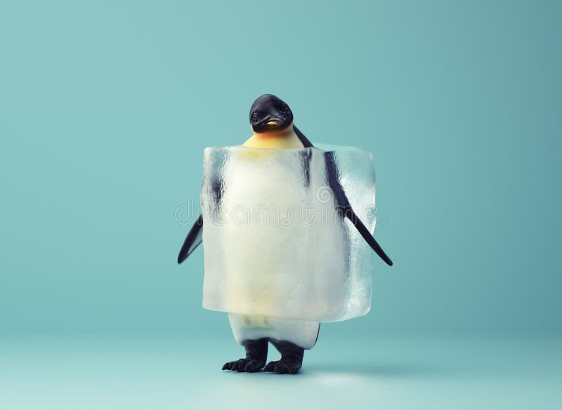 Frozen Penguin Ice Cube
