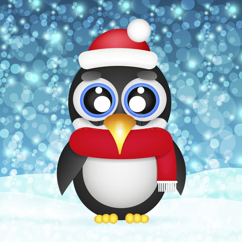 Cute Penguin Icon in Flat Style. Cold Winter Symbol Stock Vector ...