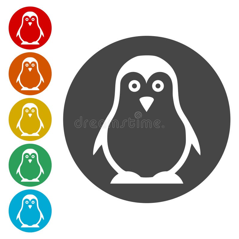 Penguin Icons Set - Vector Illustration Stock Vector - Illustration of ...