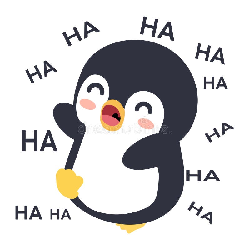 Penguin Laughing with Happy Sound Stock Vector - Illustration of ...