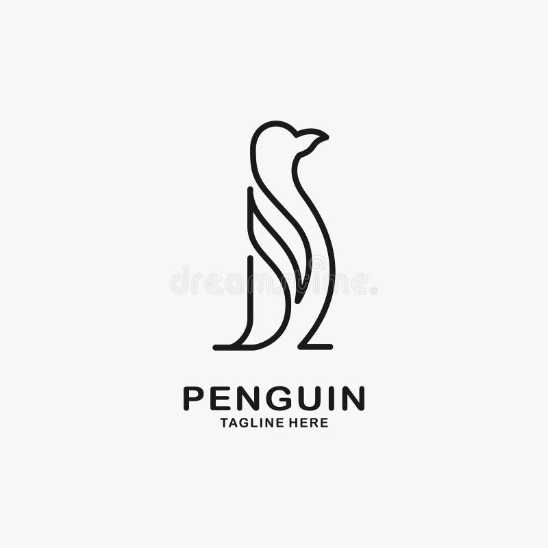Penguin line logo design stock vector. Illustration of winter - 323420794