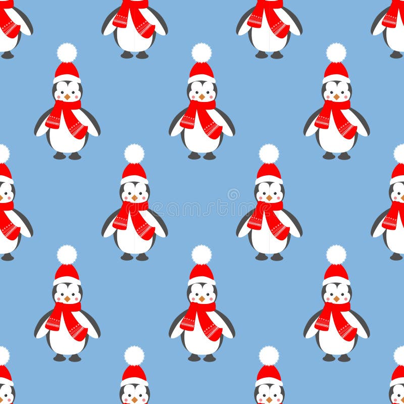 Penguin seamless pattern stock vector. Illustration of pattern - 100556265