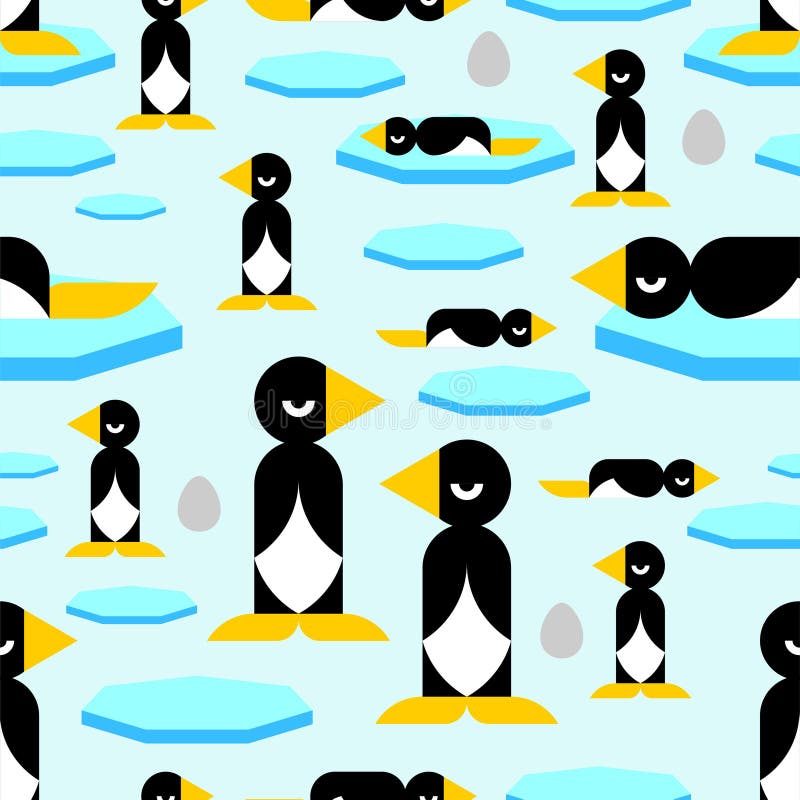 Penguin Pattern Seamless. North Pole Bird Background Stock Vector - Illustration of graphic ...