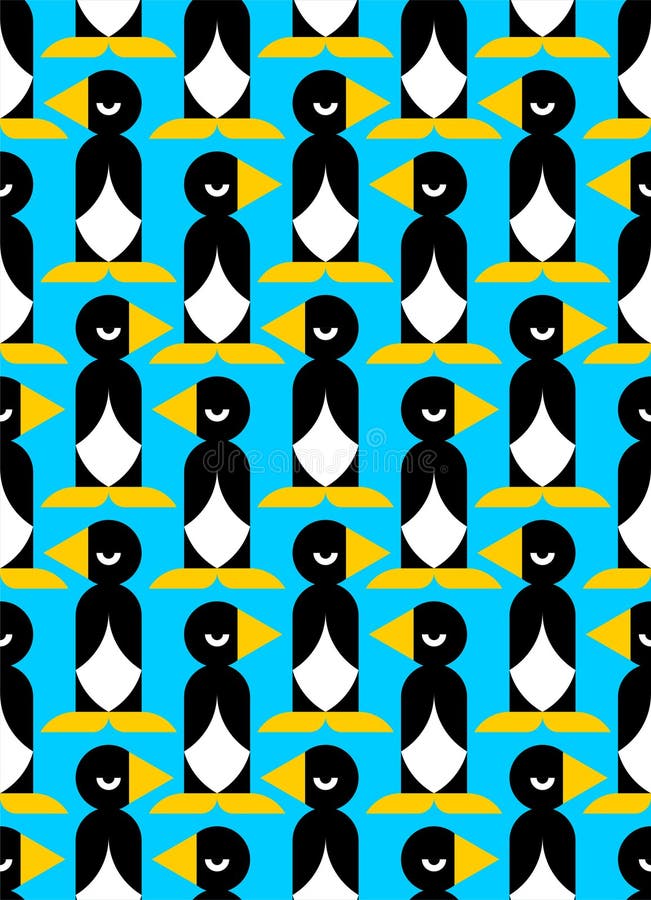Penguin Pattern Seamless. North Pole Bird Background Stock Vector - Illustration of vector ...