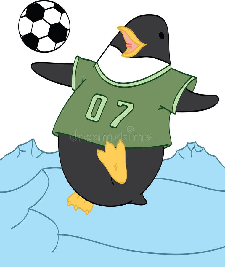 Penguin playing Soccer stock vector. Illustration of ball - 26091037