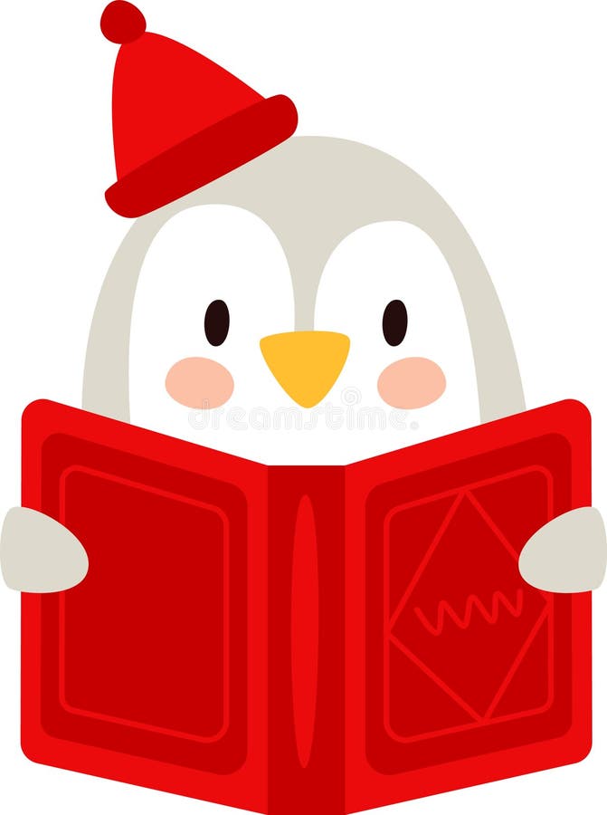 Penguin Reading Book stock vector. Illustration of vector - 290692462