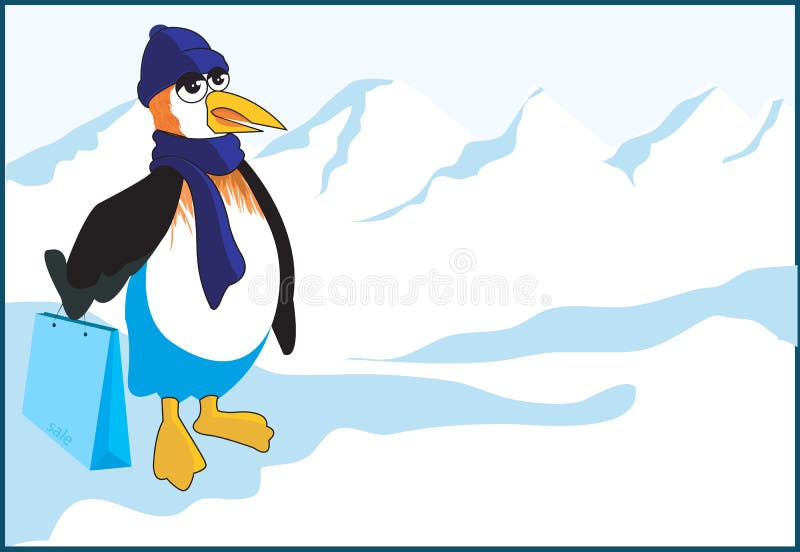 3d Xmas Penguin Shopping List Stock Illustration - Illustration of beak ...
