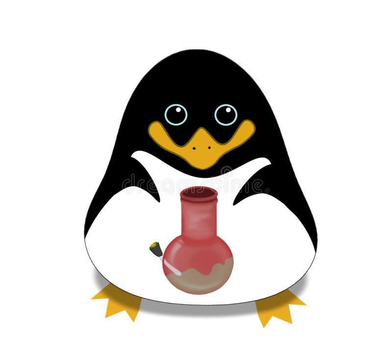 Penguin smoke bong stock illustration. Illustration of rastafarian ...