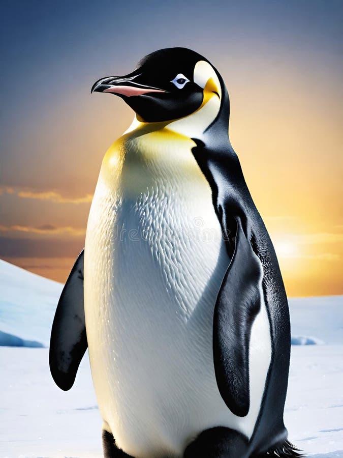 Penguin in the snow stock illustration. Illustration of cold - 315435610