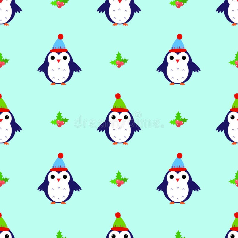 Penguin Snowflake Seamless Pattern Vector Stock Vector - Illustration ...
