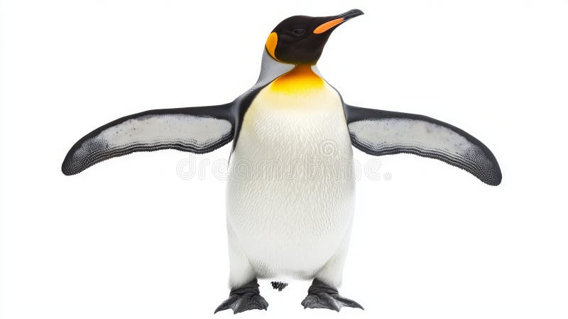 Penguin Stands Confidently with Its Flippers Extended, Complementing ...
