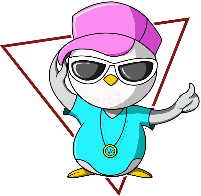 A Penguin is Stylish Style Rapper Stock Vector - Illustration of ...