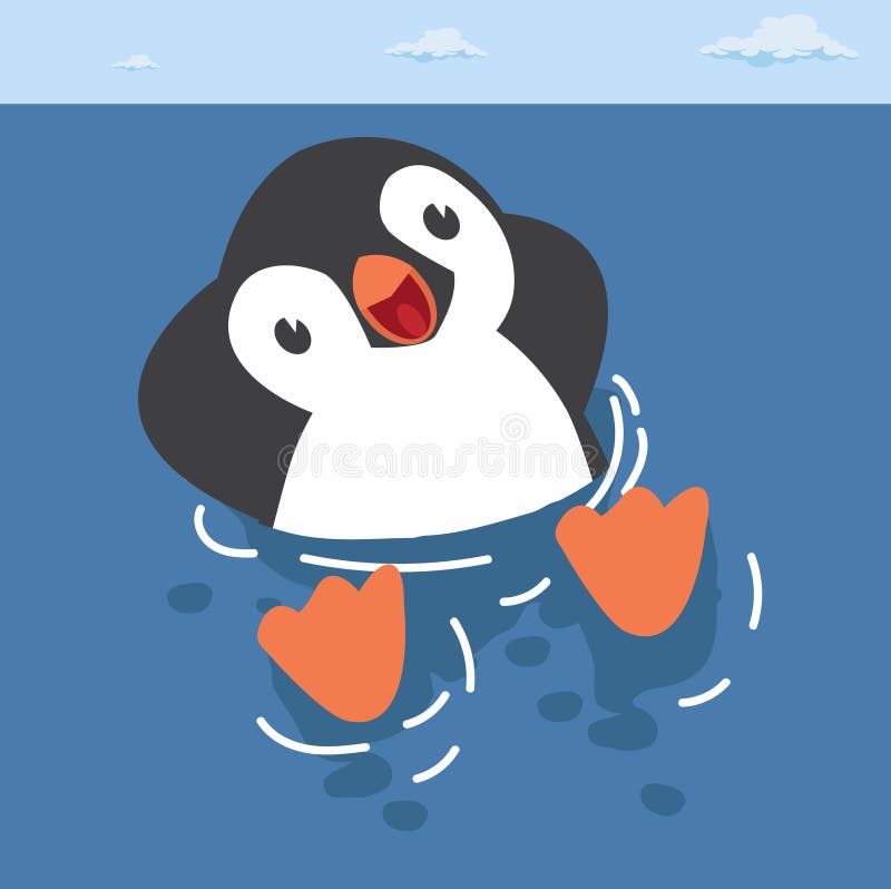 Cartoon Penguin Swimming Stock Illustrations – 788 Cartoon Penguin ...