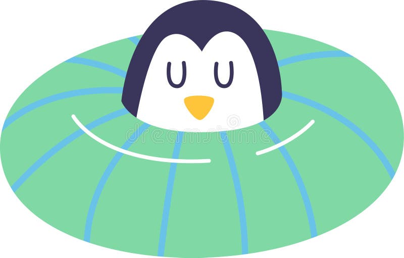Penguin in Swimming Ring stock vector. Illustration of vacation - 325383673